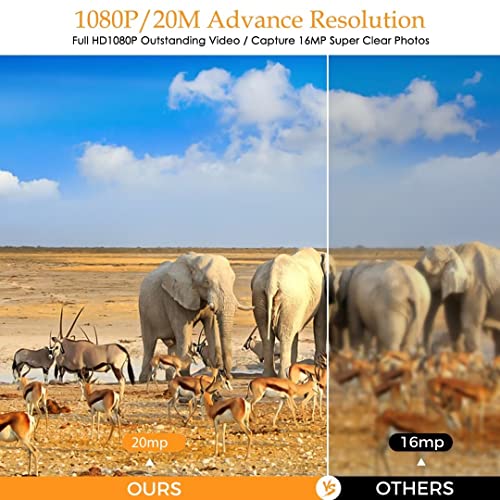 Hawkray Trail Camera 20MP 1080P,Free 32G Micro SD Card and 4AA Batteries,120°Wide-Angle Motion Latest Sensor View 0.2s Trigger time,IP65Waterproof,Game Cameras for Wildlife Monitoring…