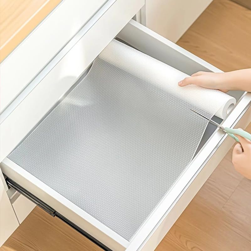 Hoomall Gray 11.8 ×118 Inches Shelf Liners for Kitchen Cabinets Pantry Cabinets Liners Refrigerator Shelf Liners Drawer Liner for Laundry,Cupboard,Bathroom Non-Slip,Thick,Durable and Easy to Cut