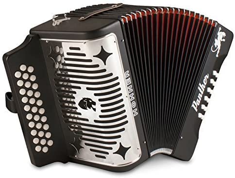 Hohner Panther Diatonic Accordion - Keys G/C/F Bundle with Hohner Accordion Road Kit and Austin Bazaar Polishing Cloth