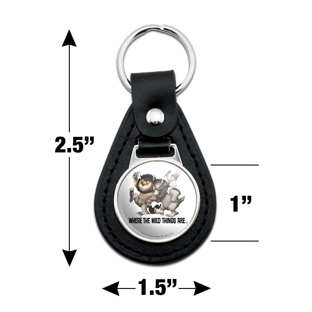 GRAPHICS & MORE Black Leather Where the Wild Things Are March Keychain