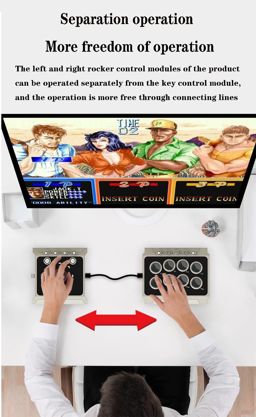 ipega PG-9221 Arcade Stick PC Street Fighter ps4 Arcade Stick Rocker whit TURBO one button continuous sending, MACRO programming for PS4/PS3/N-Switch/PC(windows 7/8/10)
