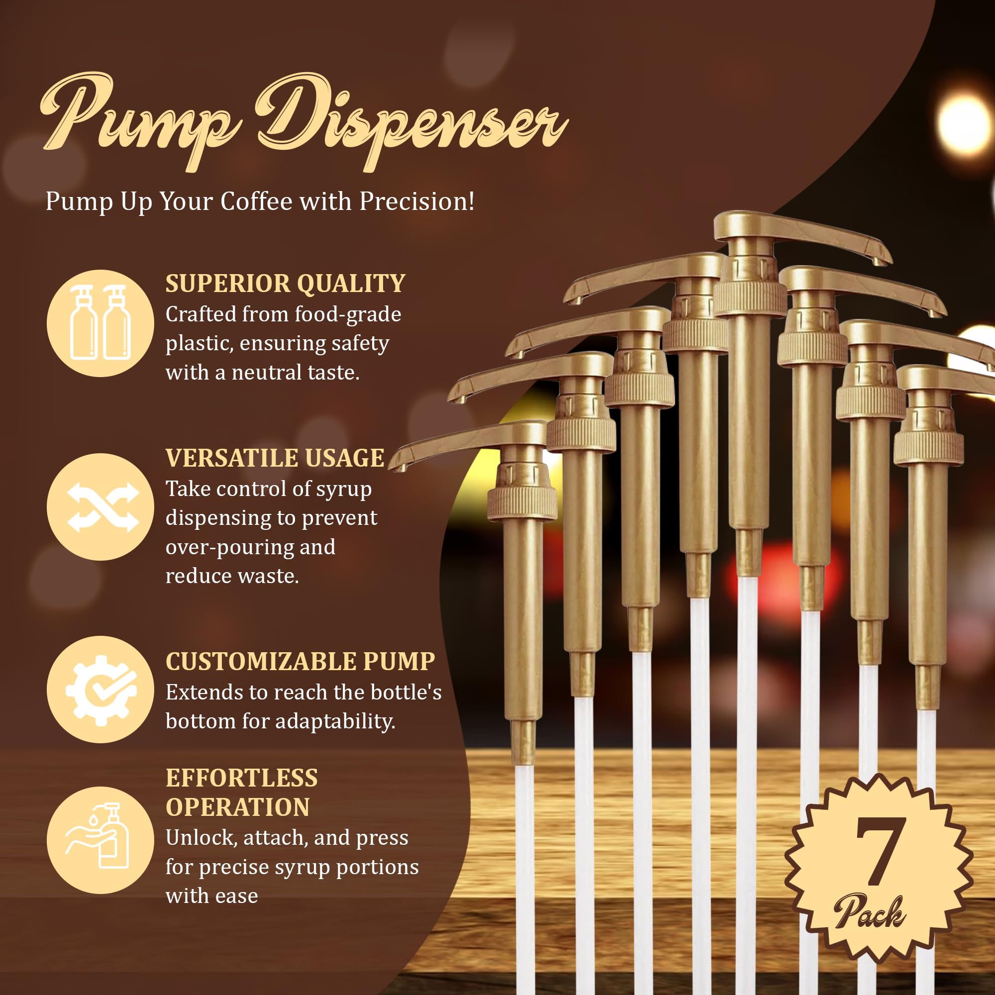 Grateful Grocer Coffee Syrup Organizer - Rotating Coffee Syrup Rack, Lazy Susan Organizer & Syrup Bottle Rack Storage - Holds 7 Bottles, Compatible with Starbucks Syrup & Torani Syrup (Rack Only)