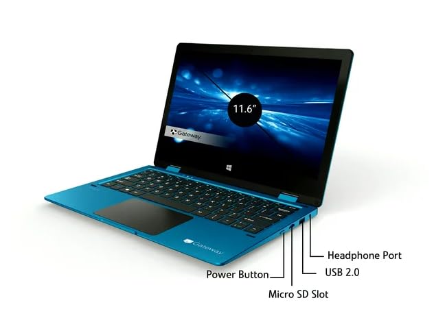 Gateway 15.6" Ultra Slim Notebook, FHD, AMD Ryzen 3 3250U with Radeon Graphics, Dual Core, 4GB Memory, 128GB Storage, Tuned by THX Audio, 1.0MP Webcam, HDMI, Windows 11,Blue