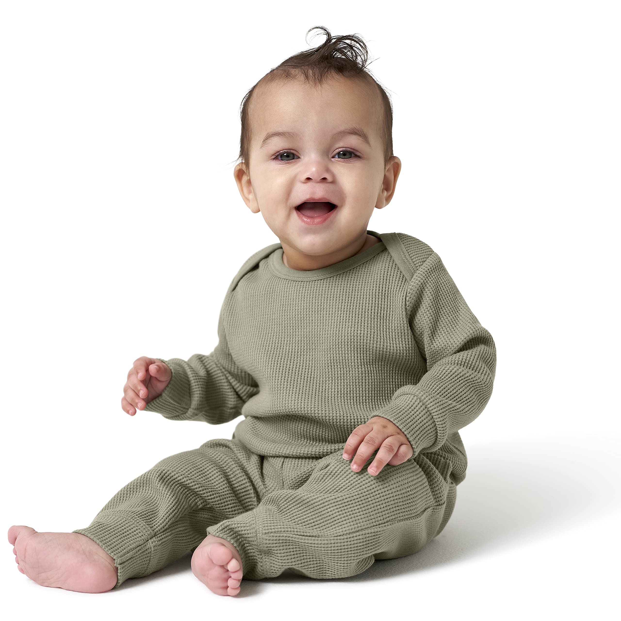 Gerber Baby Boys Toddler 2-Piece Long Sleeve Tee & Pull-On Jogger Set, Green, 3-6 Months