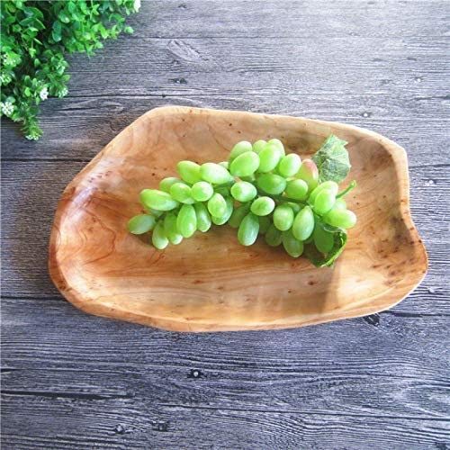 Hurricom Root Wood Dish,Vintage Ring Dish Hand Carved Artworks - 11-12 inch,Oval Shape Party Platter and Tray for Sandwich Bread Serving, Appetizer Display,