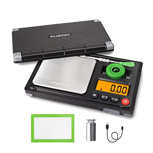 Fuzion Gram Scale, 200g/0.01g Rechargeable Pocket Scale, 6 Units Conversion, Mini Scale Gram and Ounce, Jewelry Scale, Portable Scale, Great for food, Spices, Powder, Coins