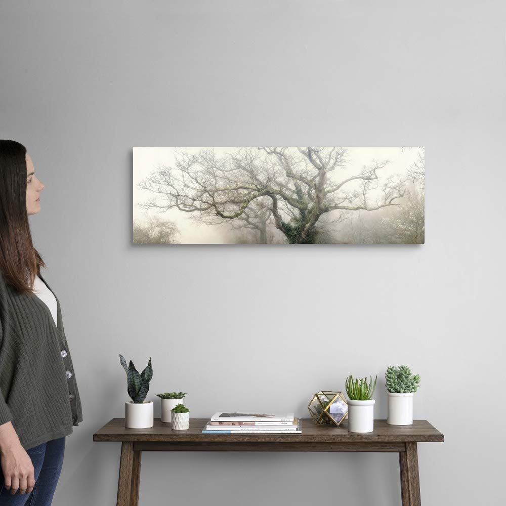 GREATBIGCANVAS panoramic octopus ghost oak Canvas Wall Art Print, Tree Home Decor Artwork, 48"x16"x1.5"