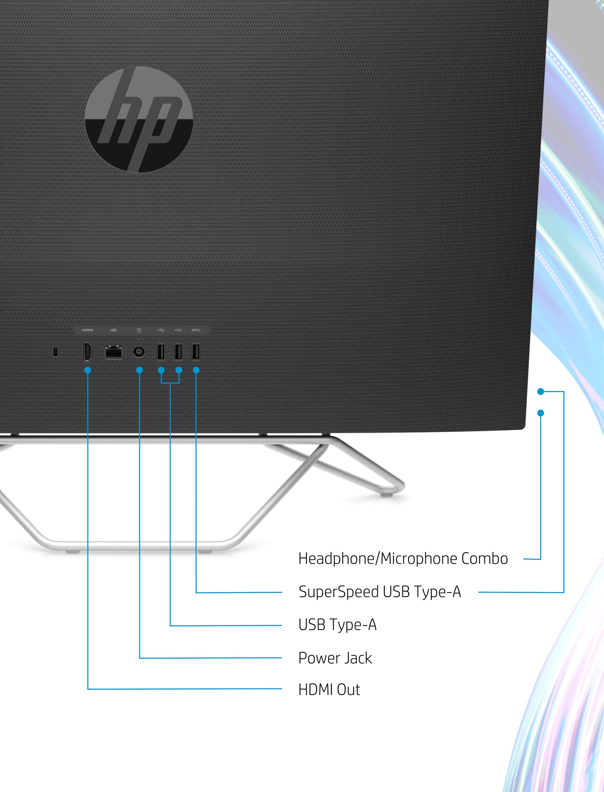 HP 27-cb0060 27” FHD Touchscreen All-in-One Desktop AMD Ryzen 5 5500U 2.1GHz 16GB RAM 512GB SSD Windows 11 Home (Renewed)