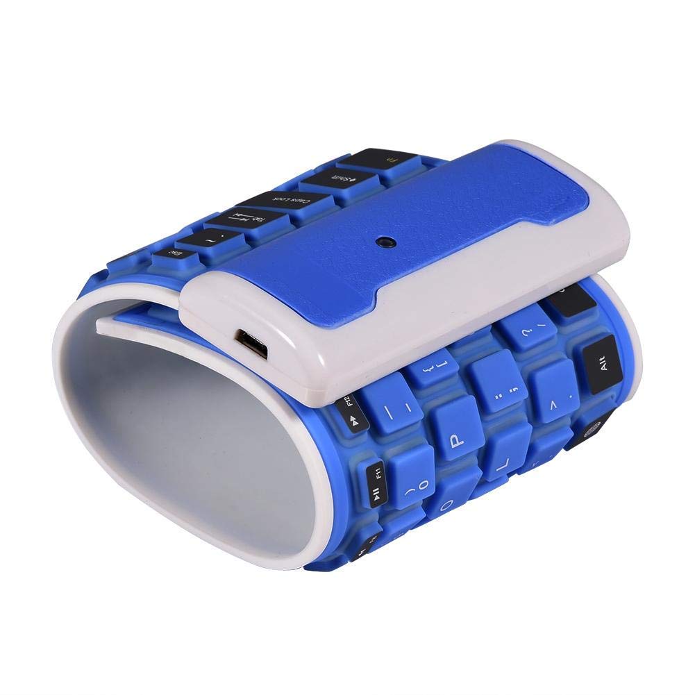 FOSA Portable Waterproof Mini Bluetooth Keyboard Foldable for Laptop/PC/Phone(Blue)