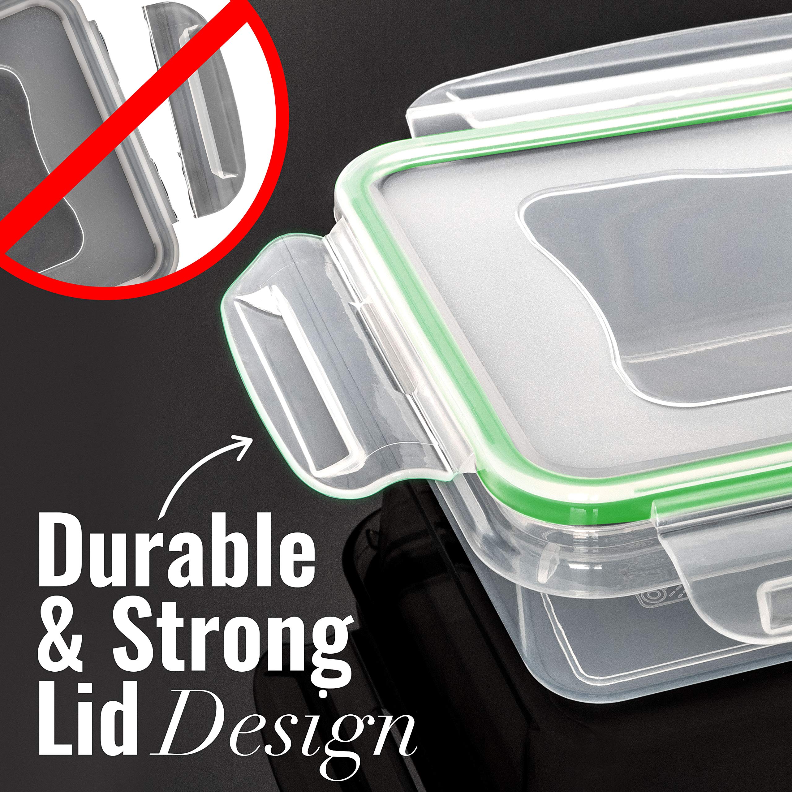 fullstar 34 PCS Plastic Food Storage Containers with Lids (17 Containers & 17 Lids), Leakproof BPA-Free Containers for Kitchen Organization, Meal Prep, Reusable Lunch Container -(Pack of 34)