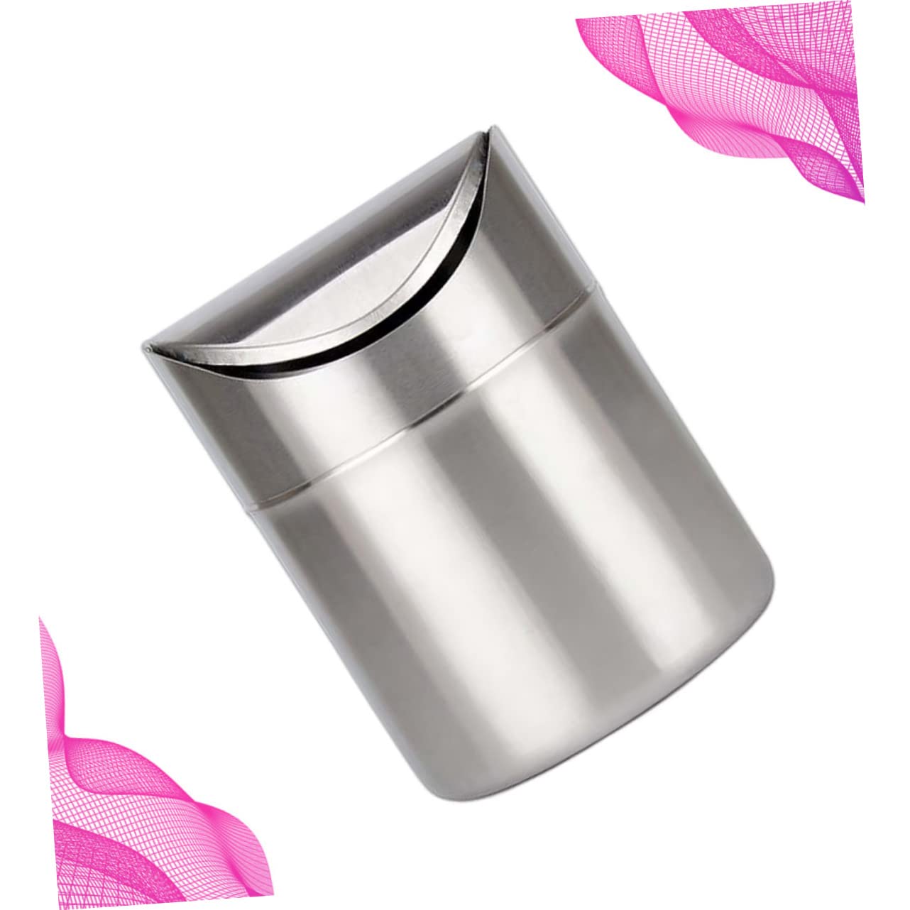 GATHINESS Table countertop Trash cans Mini Tiny Trash Stainless Steel Trash can Metal Trash can with lid Outdoor Trash can Office Table Trash can Desktop Trash with Cover Recycle Office