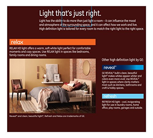 GE Lighting 92288 LED Relax HD 6.5-watt (60-watt Replacement), 500-Lumen Blunt Tip Light Bulb with Candelabra Base, 2-Pack