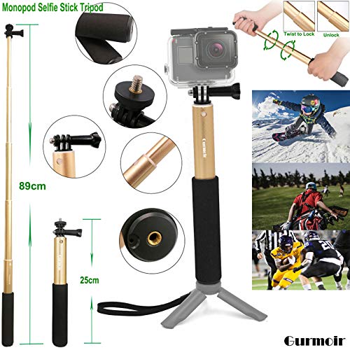 Gurmoir Action Camera Video Accessory kit Bundles for Gopro Hero 11 10 9 8 7 6 5 4 3, Osmo Action/Action 2, and More(DT08)
