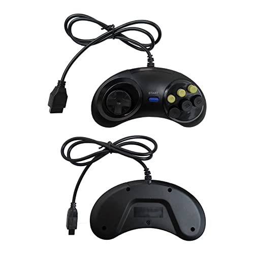 Jamal 2 X 6 Button Game Controller for SEGA Genesis Black Cable Length: 28.54" / 72.5cm