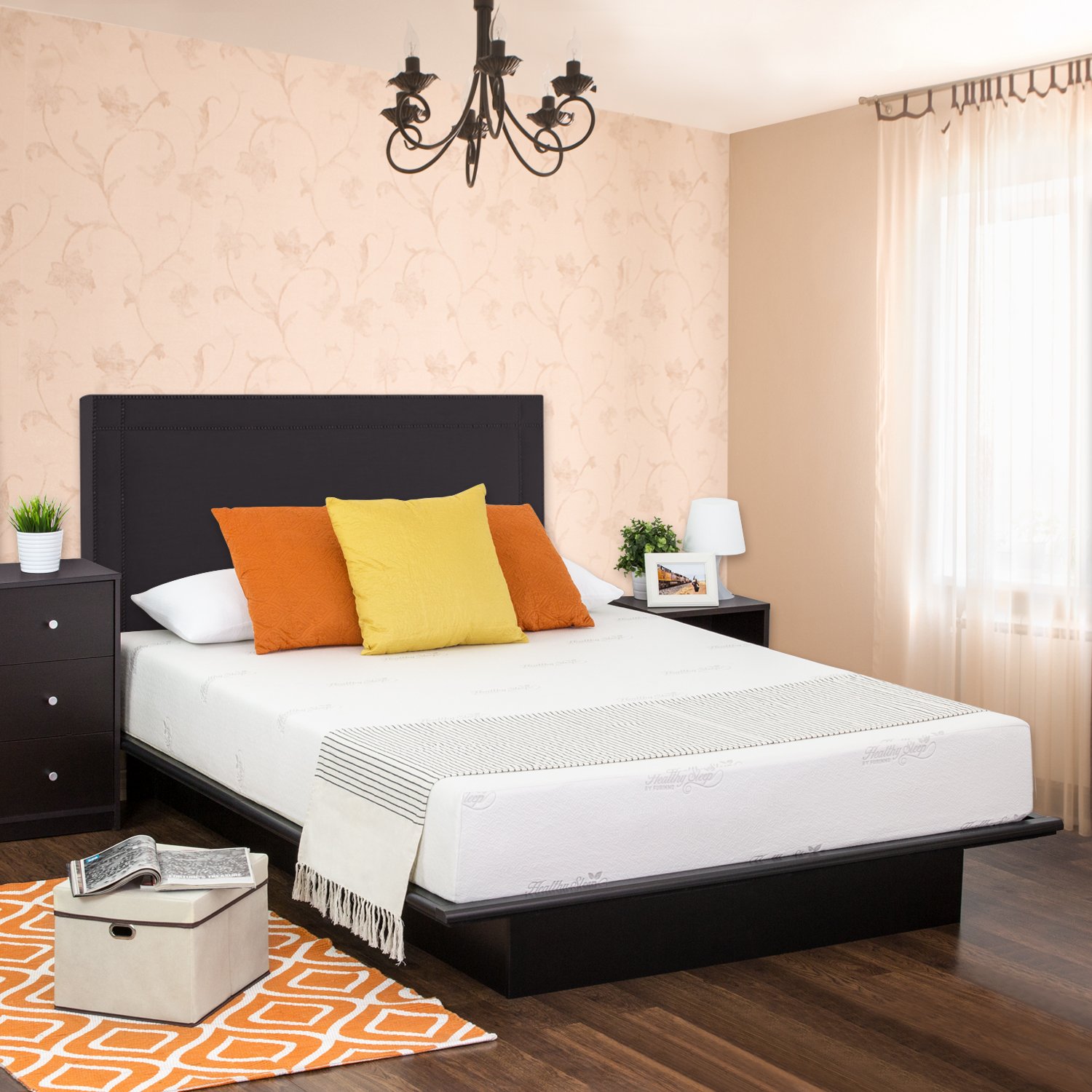 Furinno Angeland Luxury 10-Inch Gel Infused Memory Foam Mattress, Queen,