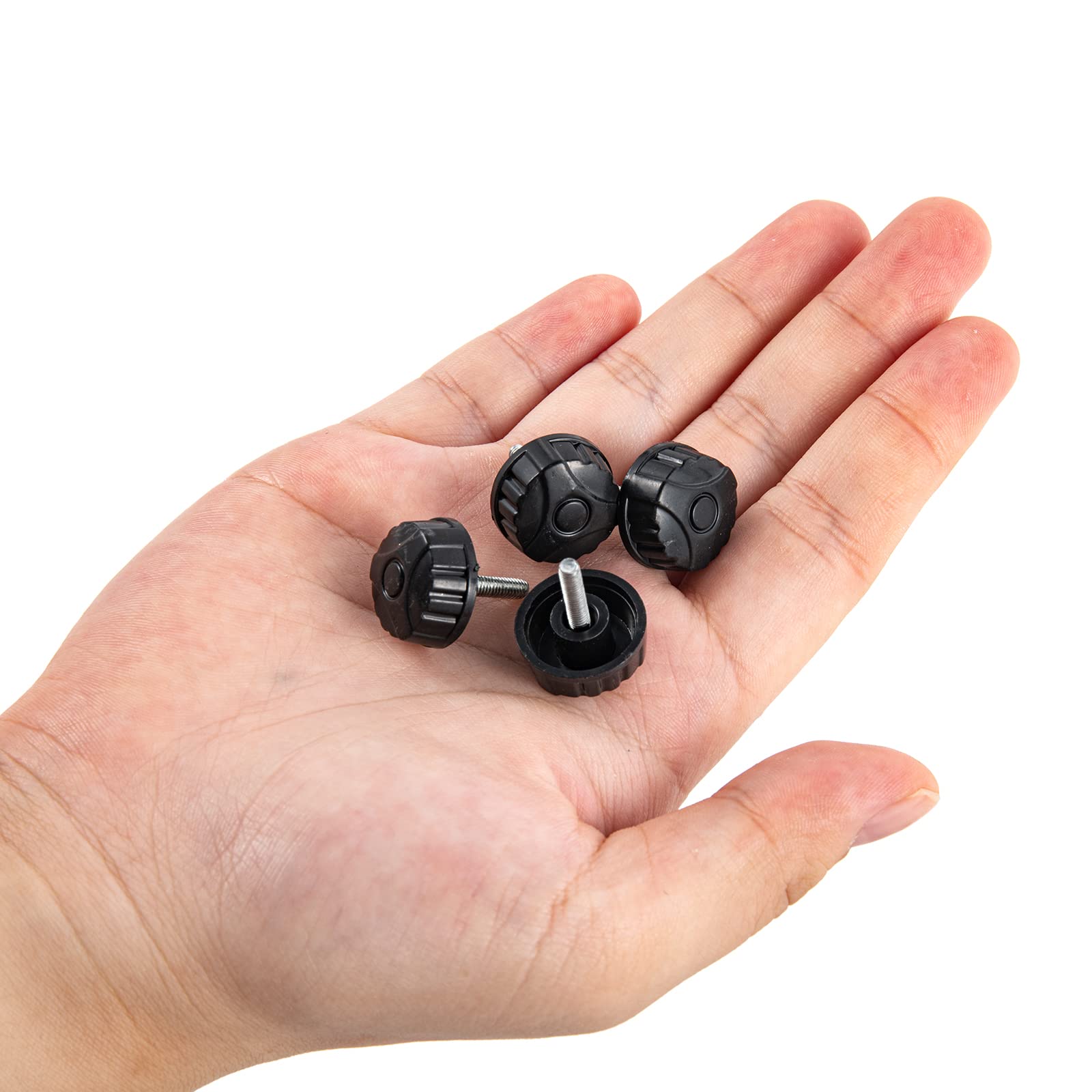 Goture 4PCS Black Universal Screw Caps Covers - Durable Fishing Tackle Accessories for Replacing Fishing Spinning Reel Handle Screw Caps