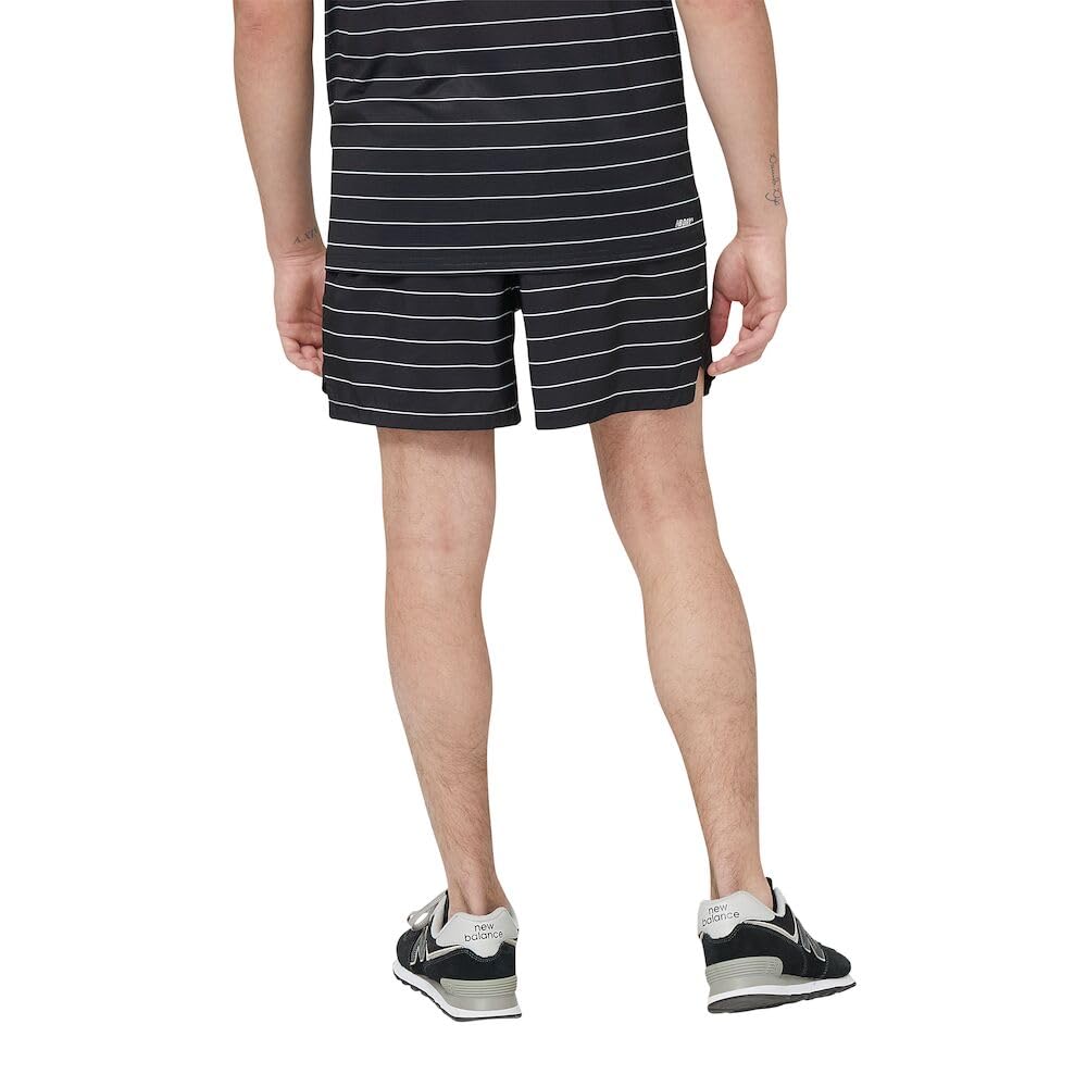 New Balance Men's Accelerate 5 Inch Short, Black Print, Large