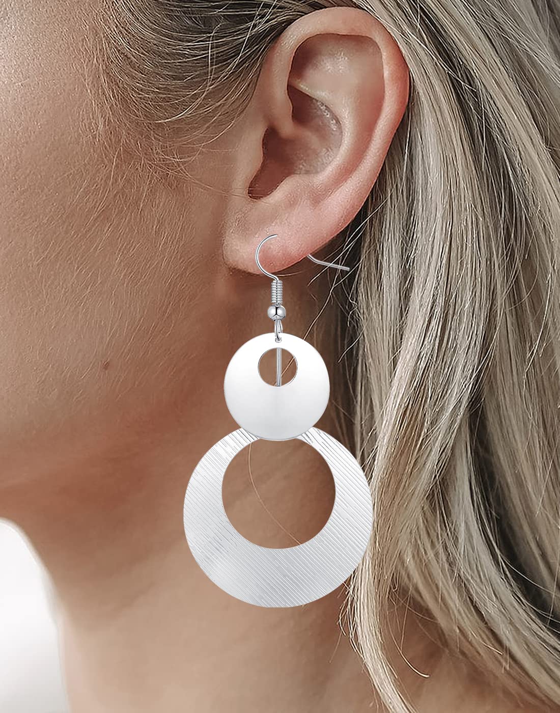 Honsny 16 Pairs Gold Silver Drop Dangle Earrings for Women Fashion Vintage Statement Bohemian Earrings Set