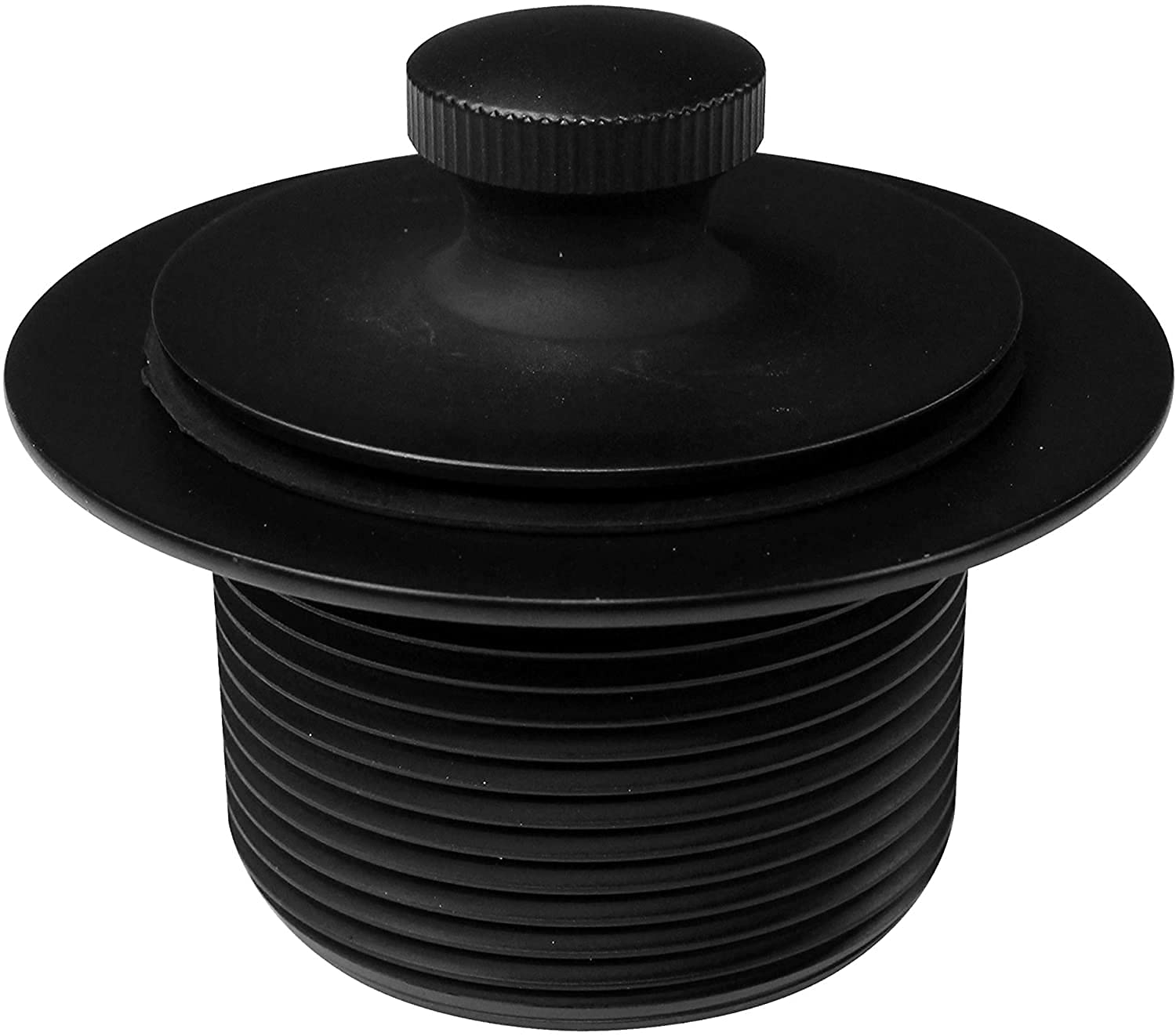 Westbrass A594144-62 14" Tubular Bath Waste & Overflow Assembly with Twist & Close Drain Plug and Two-Hole Faceplate, Matte Black