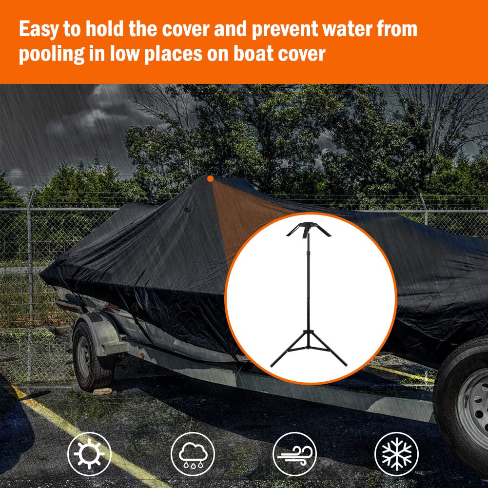 iCOVER Boat Cover Support Pole-Height Adjustable Iron Alloy Support Pole Telescoping Support System with Tripod Base for Jon Boat Pontoon Boat for Patio Furniture Cover