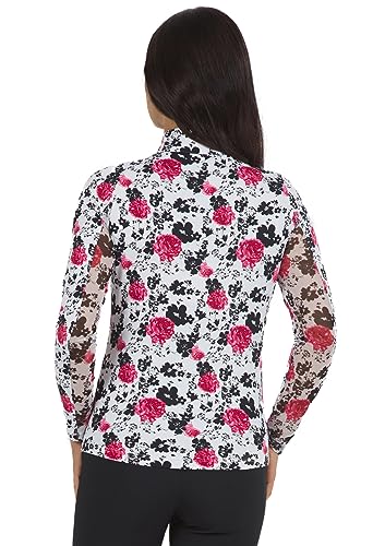 IBKUL Women's Xenia Long Sleeve Zip Mock Golf Top Red XL
