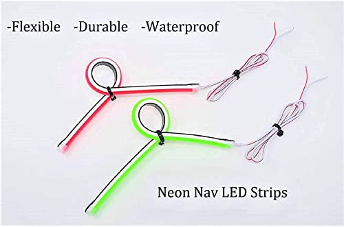 Green Blob Outdoors Marine Navigation LED Strips Kit for Pontoon, Bass, Sk,i Wave Runner, Jon Boats and Kayaks (Neon Style Red, Green)