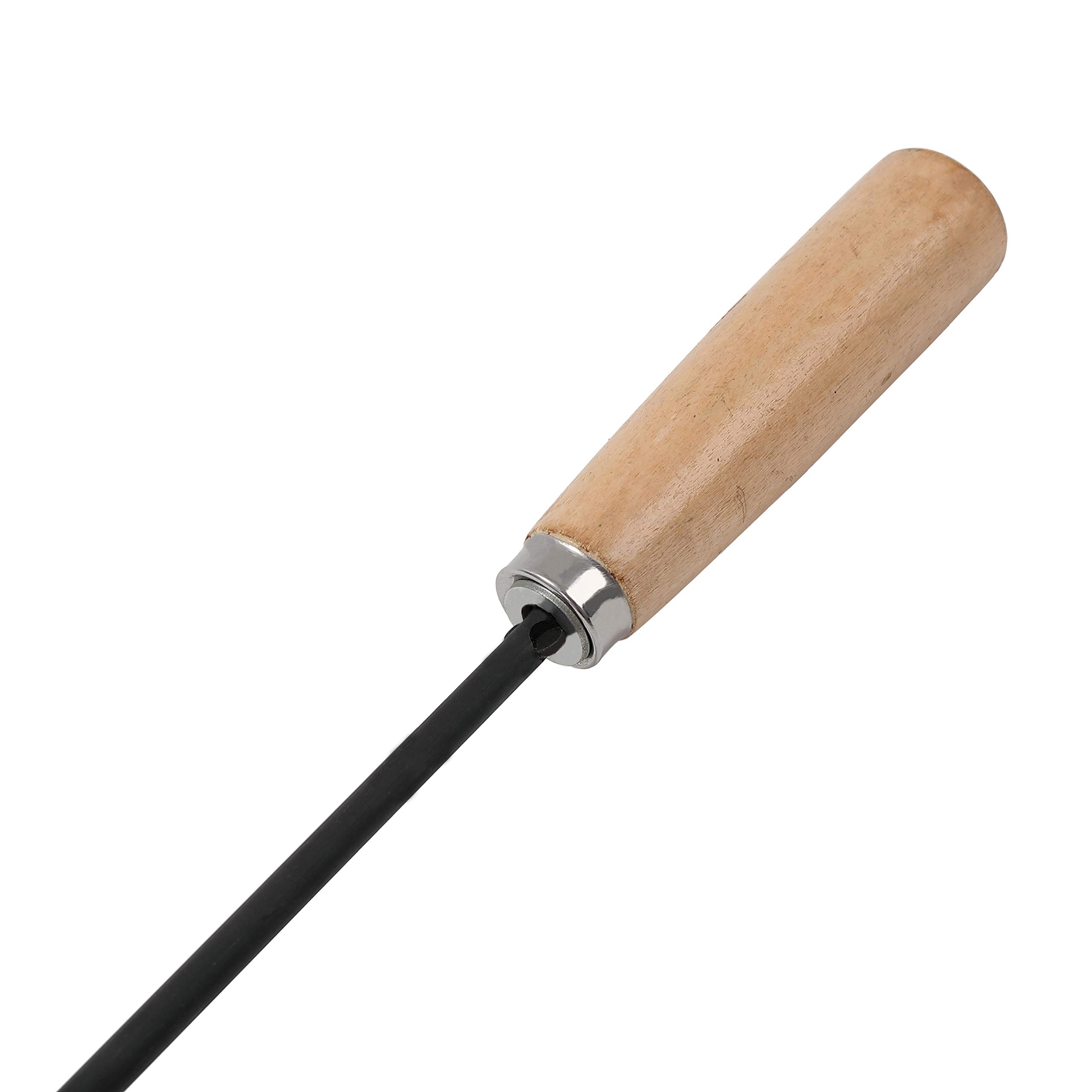HOSKO Steel Fire Pit Poker Stick -33 Inch Long Fireplace Tool with Wood Handle - Suit for Outdoor Camping Fireplace Tool Stoke Campfire Fireplace Indoor or Outdoor Use