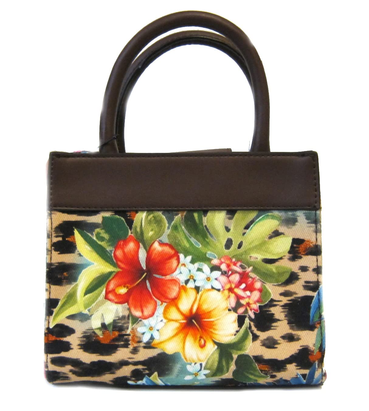 GUESS Womens Kasinta Mini Tote Crossbody, Leopard Floral, One Size US