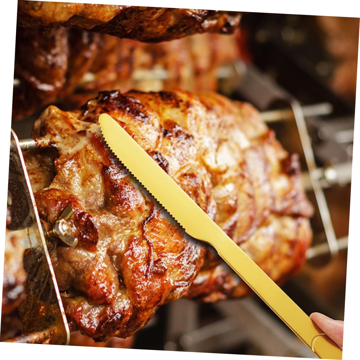 GANAZONO 1 Set Barbecue and Fork Stainless Steel BBQ Tools Knives Carving for Meat Stainless Steel Steak Knives Steak Knives Roast ham Fork Fork Spoon Portable