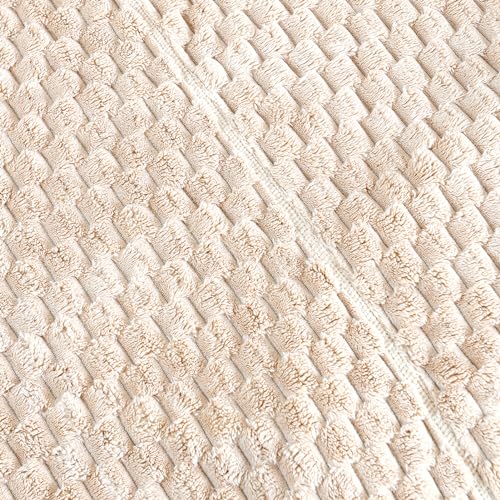 FY FIBER HOUSE Oversized King Blanket 120" x120" Extra Large Bed Blanket 10' x 10' Super Soft Plush Fuzzy Blankets for Couch Office Sofa, Beige