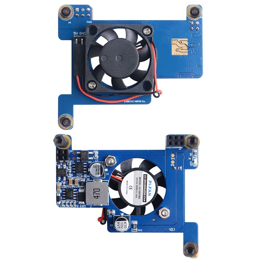 GeeekPi PoE HAT for Raspberry Pi 4, Support IEEE 802.3af or 802.3at PoE Standard, with Cooling Fan 30x30x7mm for Raspberry Pi 4 Model B / 3B+ 3B Plus