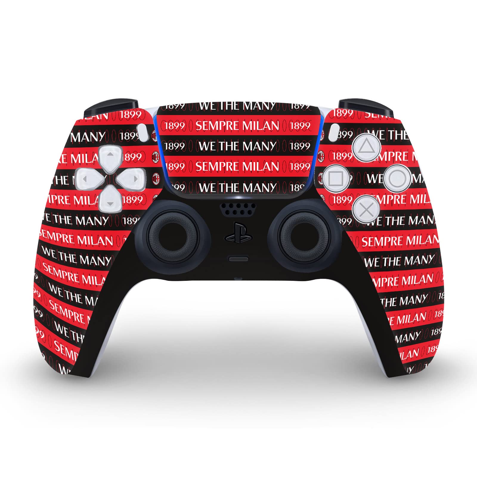 Head Case Designs Officially Licensed AC Milan Sempre Milan 1899 Art Matte Vinyl Faceplate Sticker Gaming Skin Decal Compatible with Sony Playstation 5 PS5 Disc Edition Console & DualSense Controller