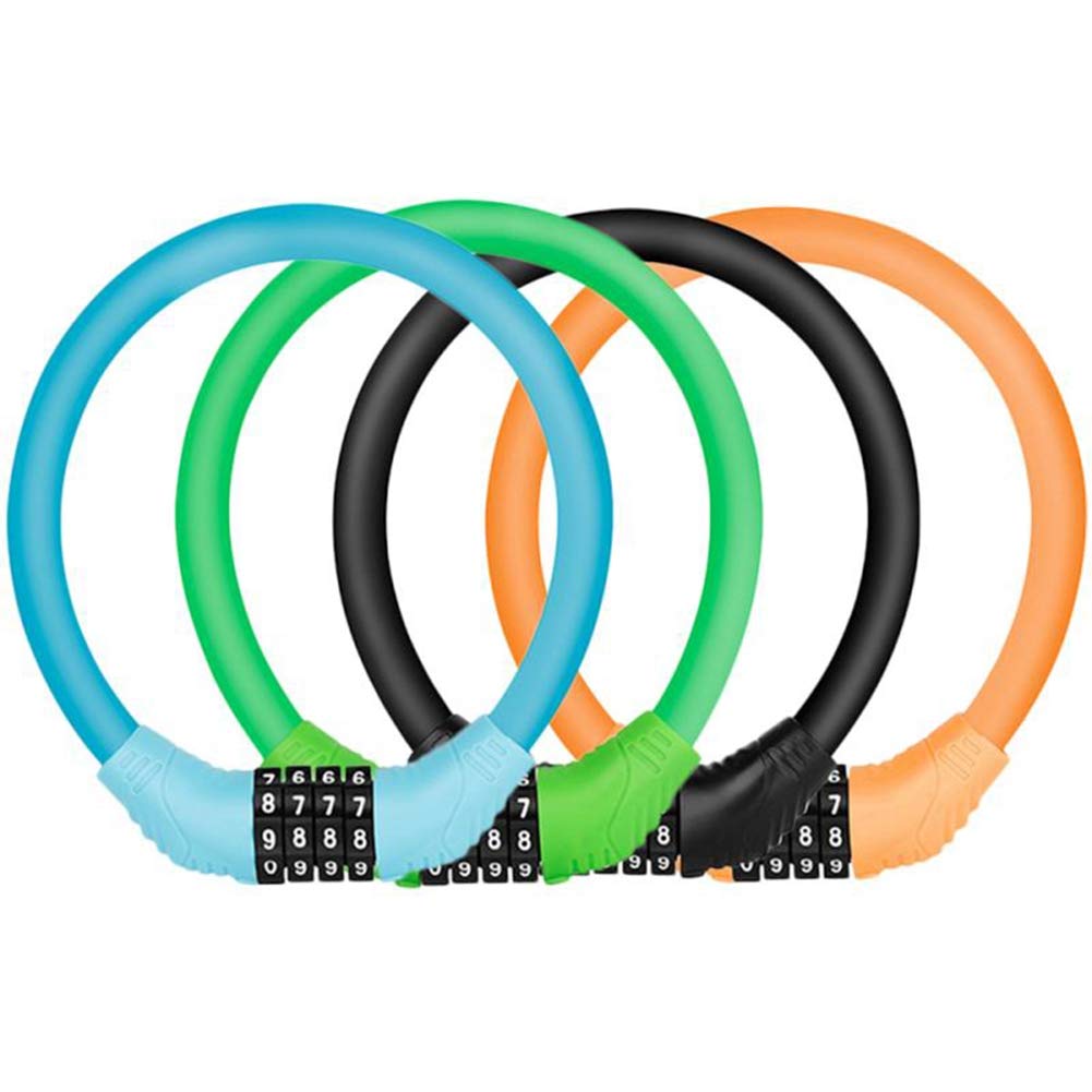 GFHFG Digital Bicycle Chain Lock Mountain Bike Lock Portable Security Anti-Theft Lock Bike Cable Code Password Lock-Black