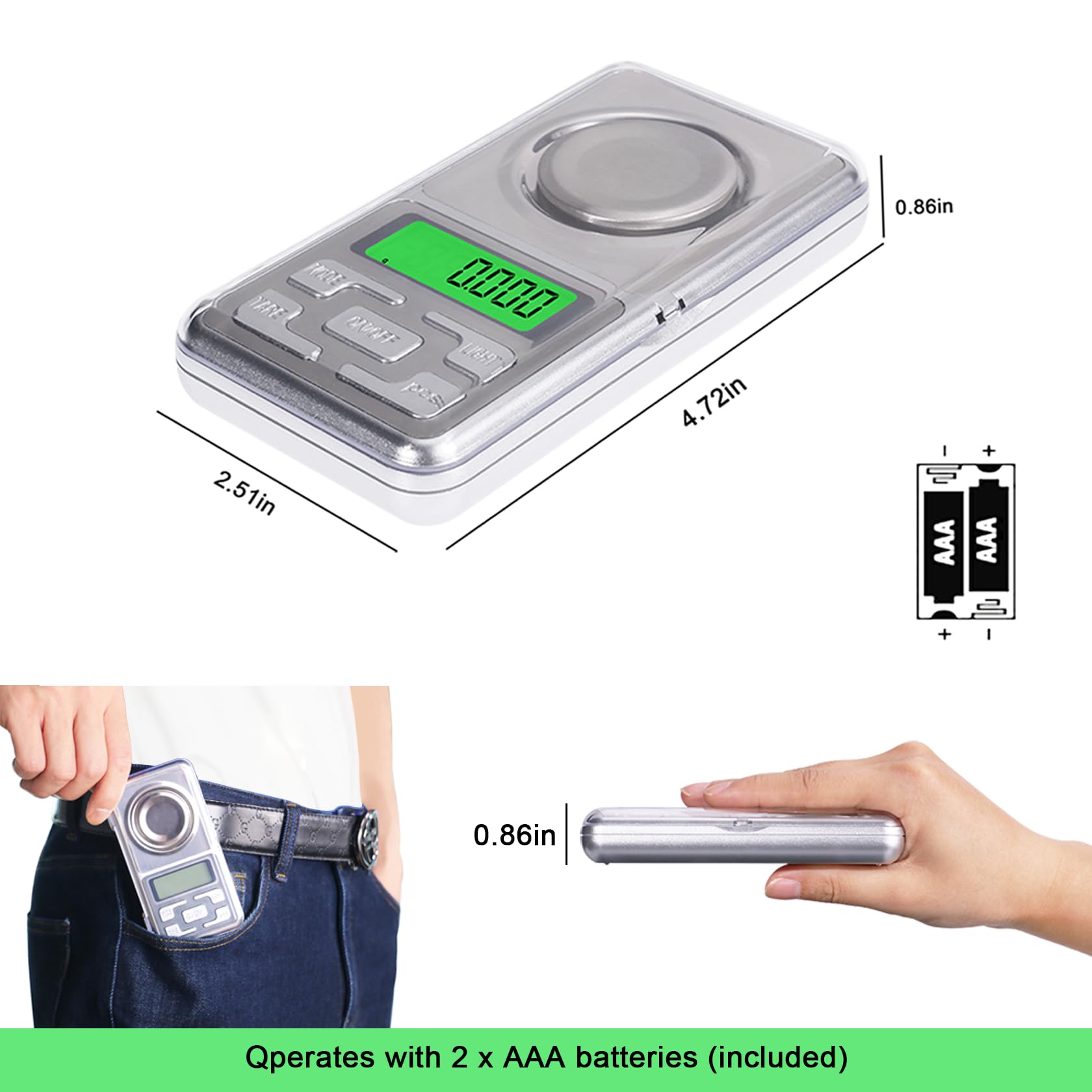GRAM PRES Digital Milligram Scale 50/0.001 Gram Accuracy,Small Jewellery Coin Powder Pocket Scale Digital Gram and Oz,Digital Gram Scale with Lcd for Medicine, Gold, Gem, Reloading