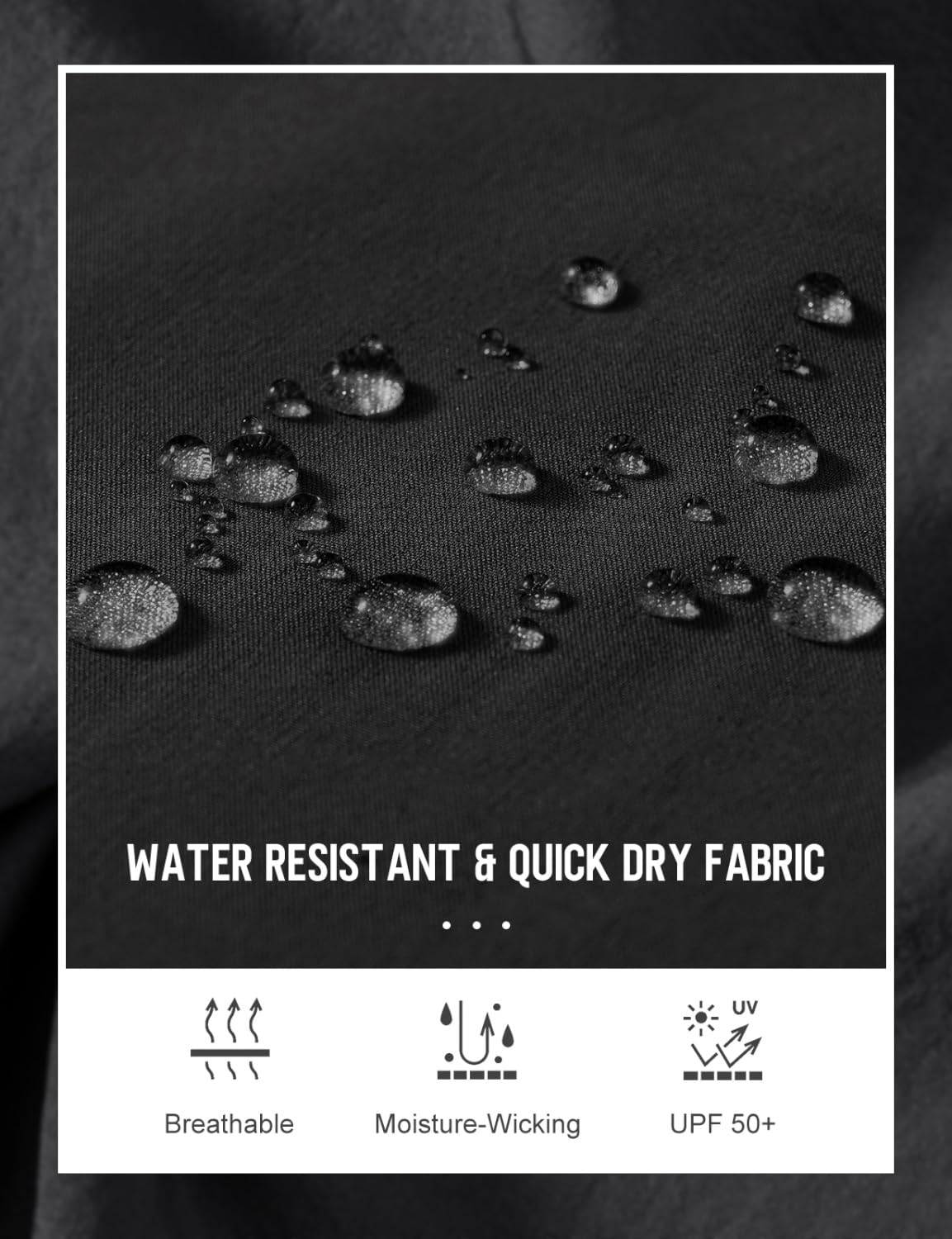 Gopune Women's Hiking Pants Lightweight Quick Dry Water Resistant Elastic Waist Workout Travel Athletic Joggers (Black,M)