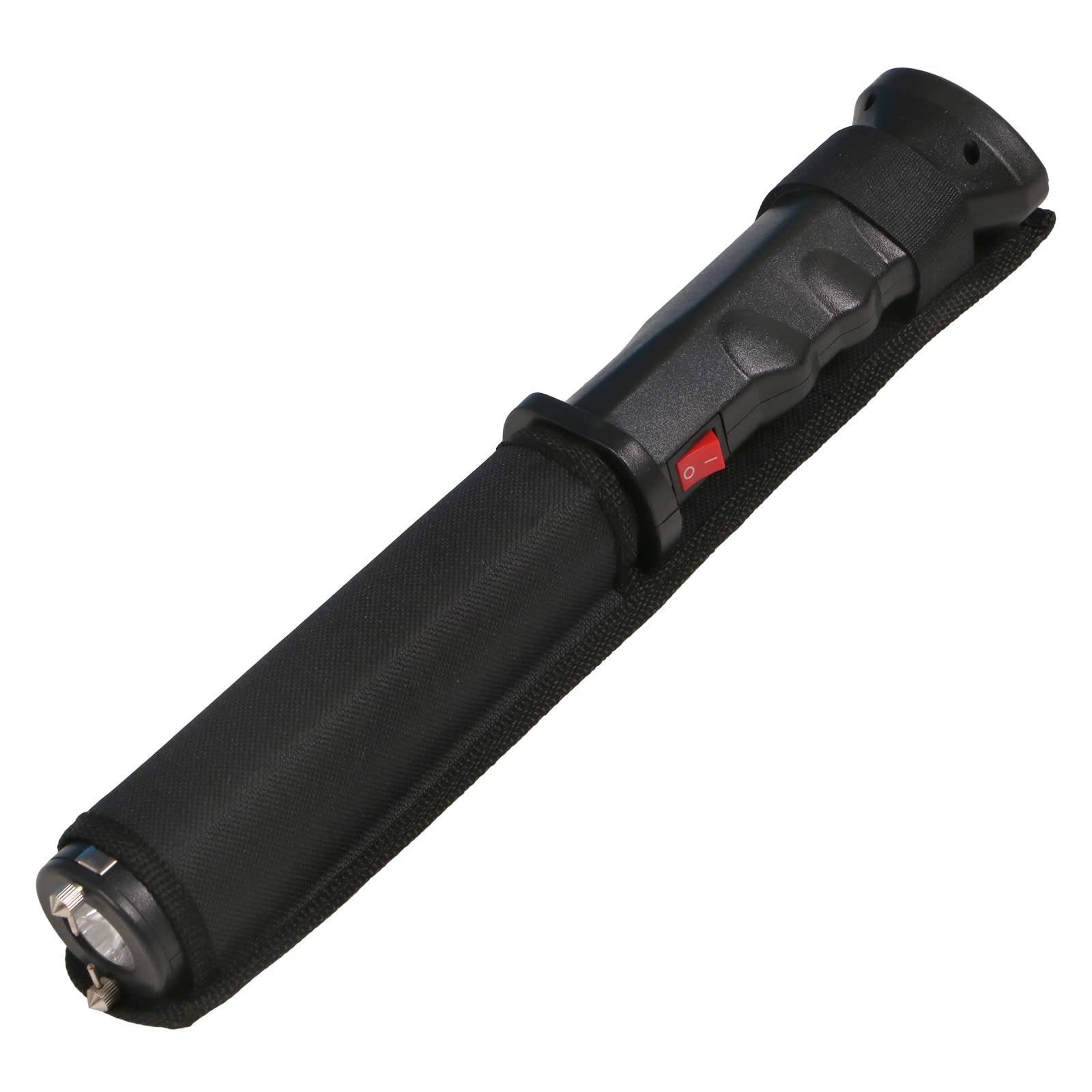 GOAEO Heavy Duty Stun Gun - with Flashlight w/Belt Holster and Newly-Upgraded Alarm & Rechargeable & Safety Disable Pin