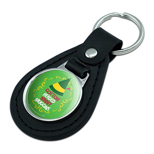GRAPHICS & MORE Black Leather Elf Cotton Headed Ninny Muggins Keychain