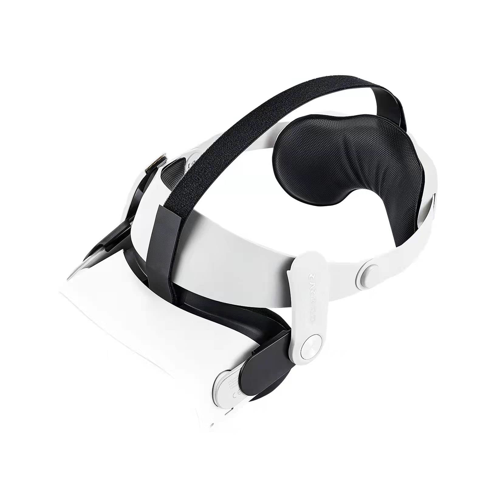 GOMRVR M2 Eyewear Head Strap for Oculus Quest 2, Replacement Elite Strap, with Silicone Face Cover, Lens Cover Accessories Increase Comfort and Reduce face Pressure (White)