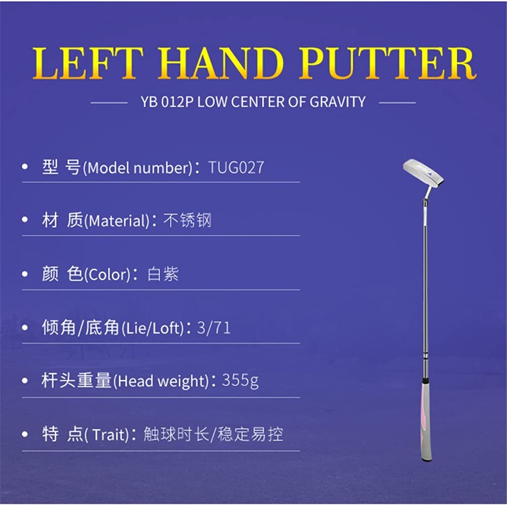 Golf Putters Lady Left Hand Golf Clubs Exercriser Golf Training Golf Push Rod Sports Womens Golf Blade Putter (Silver)