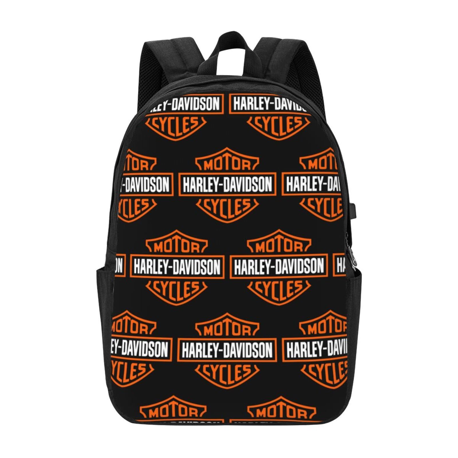 Harley Large Capacity Backpack Davidson Logos Laptop Backpack Men'S And Women'S Travel Bag