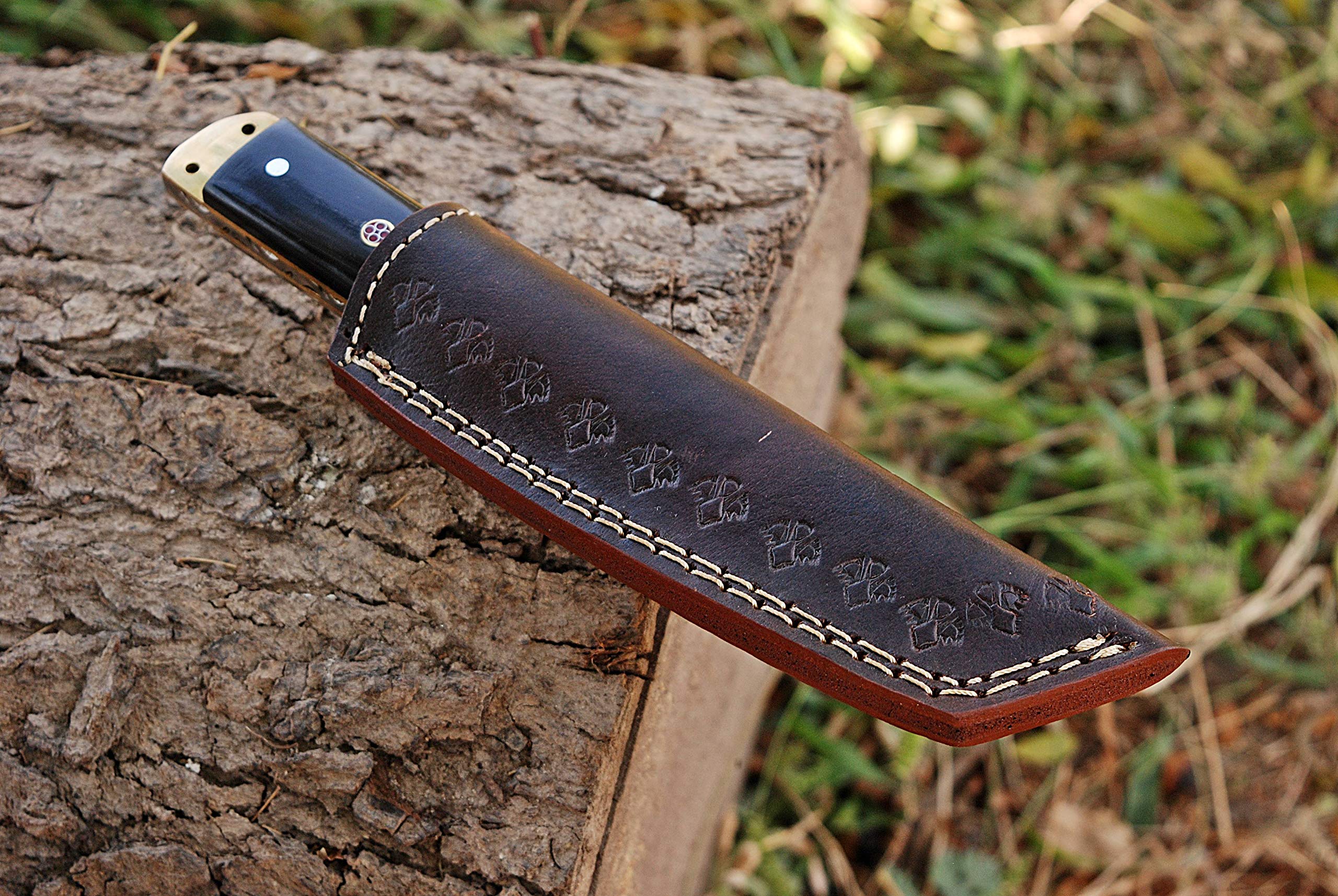 Generic Custom Hand Made Damascus Steel Tanto Hunting Knife Bull Horn Handle EB 06