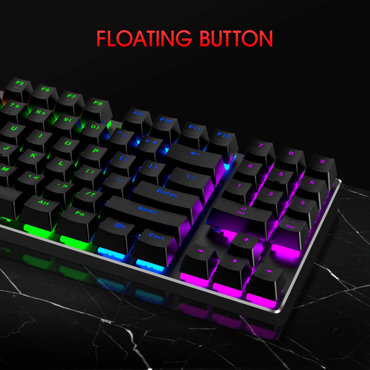 Havit Mechanical Keyboard and Mouse Combo Wired 89 Keys Backlit Gaming Keyboard Red Switch, 4800 D P I Mouse with 6 Button, Gaming Mouse Pad for PC Gamer Computer Laptop