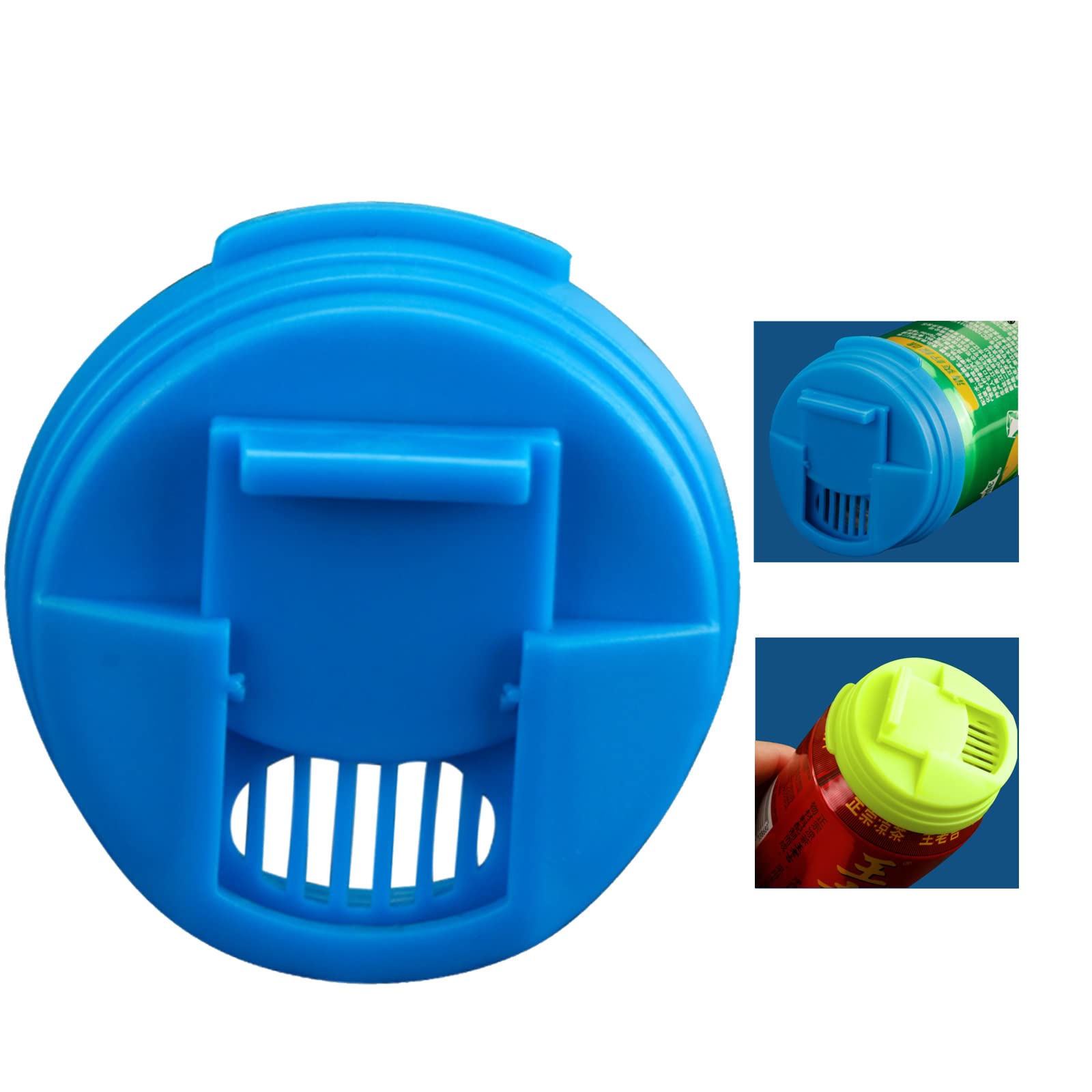 Hetenoyo 4 Pack Soda Can Covers Beer Beverage Can Covers Reusable Leakproof Drink Can Lids Protector for Beer, Juice & Soft Drink Beverage (Blue & Yellow), GZ-4P