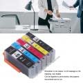 Hilitand Smoother Printing Ink Cartridge Large Capacity Printer Ink Cartridge Replacement for Photos, Test Papers, Documents (BK BK C M Y 5 Colors)