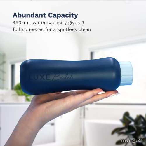LUXE Bidet Portable Travel Bidet - 450-mL Capacity, Non-Slip, Ergonomic Bottle with Retractable Nozzle and High-Quality Storage Bag