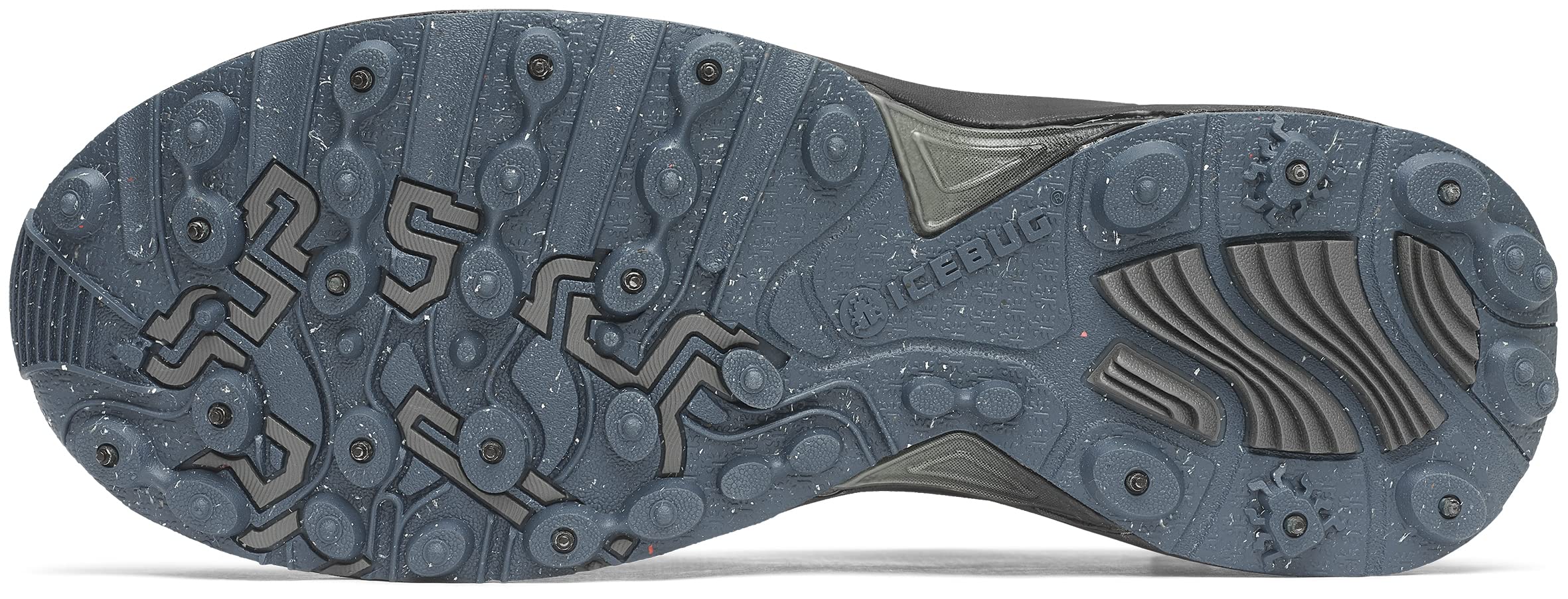 Icebug Mens Stavre BUGrip GTX Hiking Boot with Carbide Studded Traction Sole, Black/Petroleum, 09.5