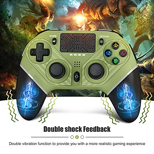 GEEKLIN Wireless Controller for PS4, Remote Joystick For PlayStation 4 Controller Gamepad Dual Vibration Compatible with PS4/Pro/Slim, Replacement for PS4 Controller Green