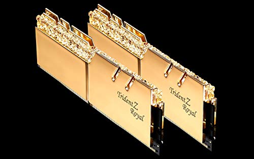 G.SKILL Trident Z Royal Series (Intel XMP) DDR4 RAM 16GB (2x8GB) 3200MT/s CL16-18-18-38 1.35V Desktop Computer Memory UDIMM - Gold (F4-3200C16D-16GTRG)