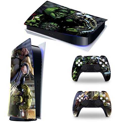 Green Giant Men PS5 Standard Edition Console and Controller 5 Controller Skin Set - PlayStation 5 Vinyl