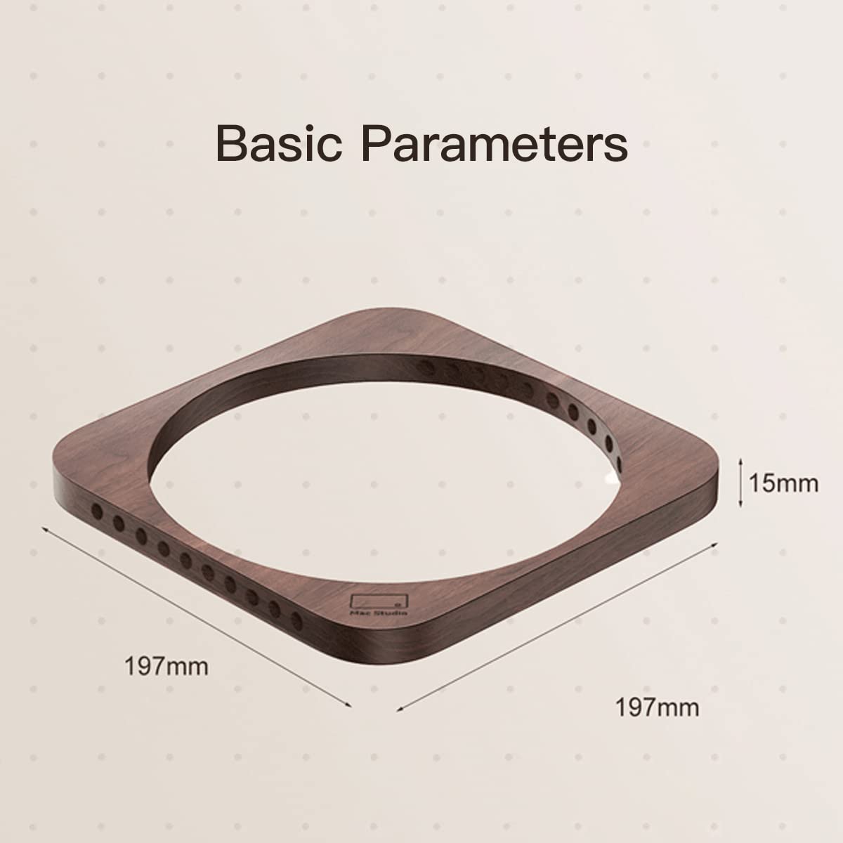 HEWYIOS Black Walnut Desktop Stand is Suitable for Mac Mini and Mac Studio, and The Heat Dissipation and dust Proof Base is Suitable for M1 M2 Host Accessories (Second Generation Upgrade Anti Slip)
